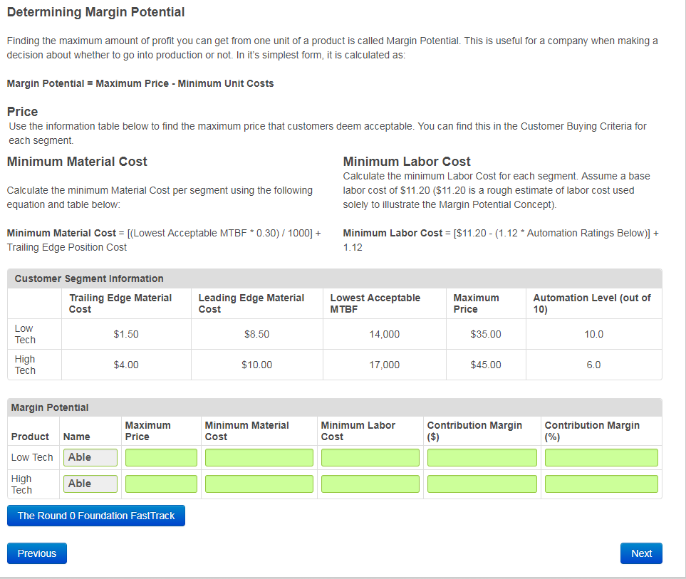 Solved Determining Margin Potential Finding the maximum | Chegg.com