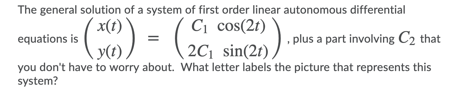 Solved The eigenvalues of a system of 1st order linear | Chegg.com