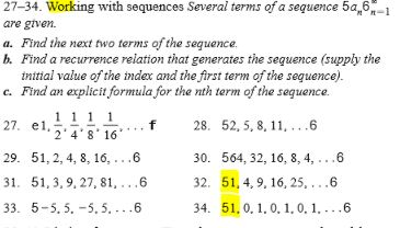 27-34. Working with sequences Several terms of a | Chegg.com