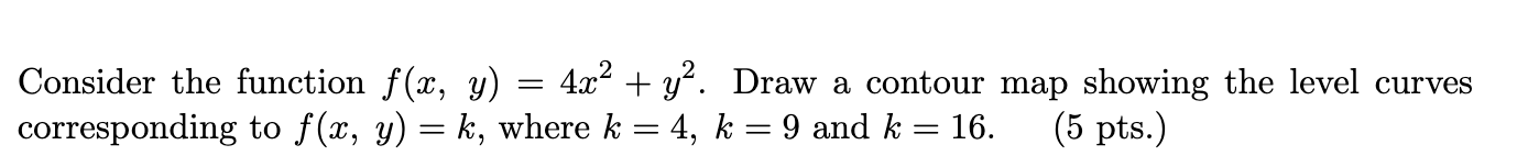 Solved Consider the function f(x,y)=4x2+y2. Draw a contour | Chegg.com