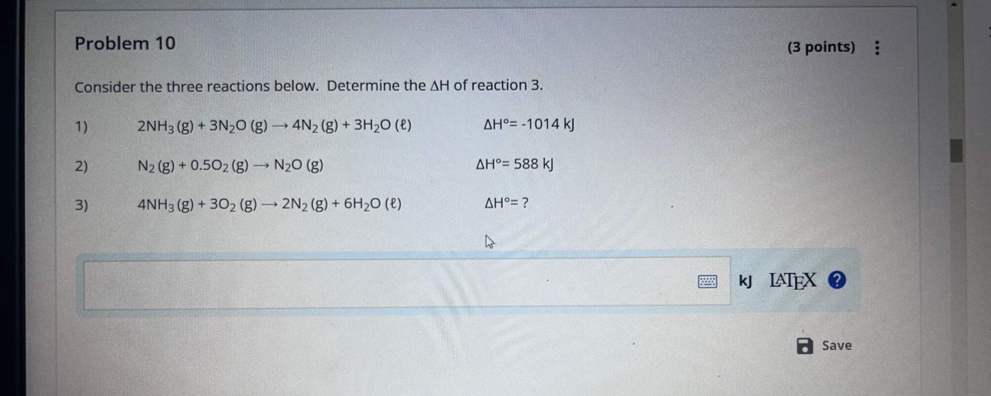 Solved Consider the three reactions below. Determine the ΔH | Chegg.com