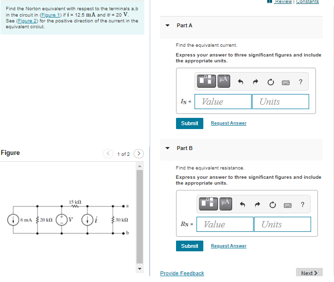 Solved Review Constants Find the Norton equivalent with | Chegg.com