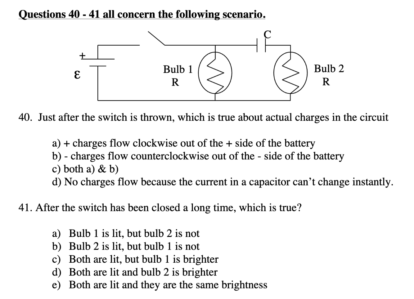 Solved Questions 40 - 41 all concern the following scenario. | Chegg.com