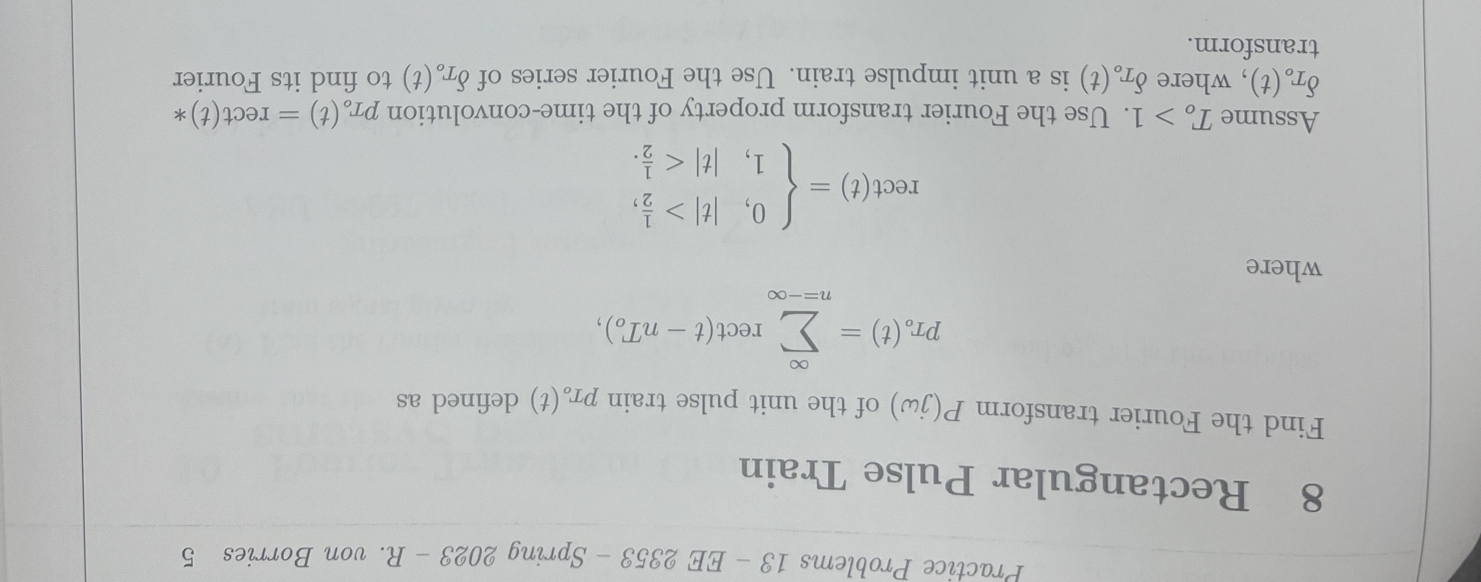 Solved Practice Problems 13 - EE 2353 - Spring 2023 - R. von | Chegg.com