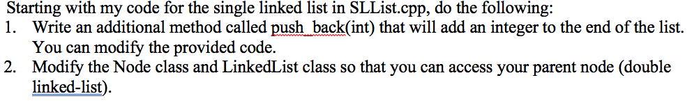 Solved /** * A sample code of Creating C++ linked lists, * | Chegg.com
