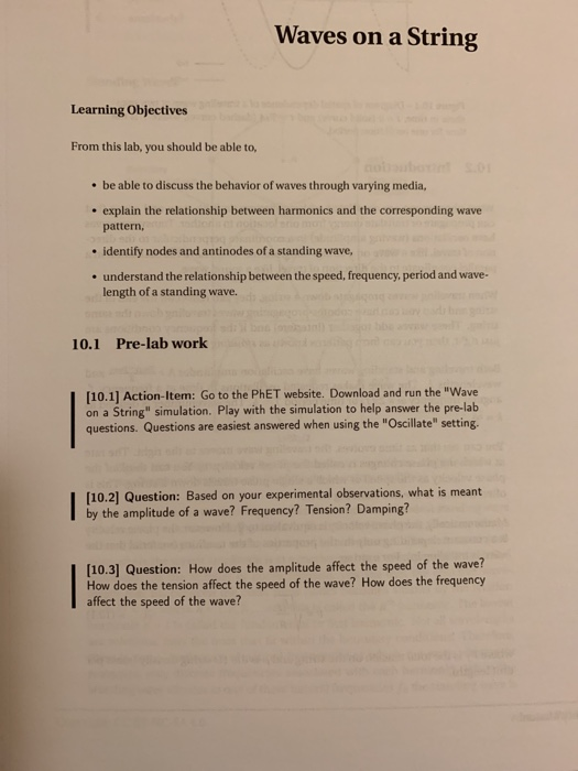 Solved Waves on a String Learning Objectives From this lab, | Chegg.com