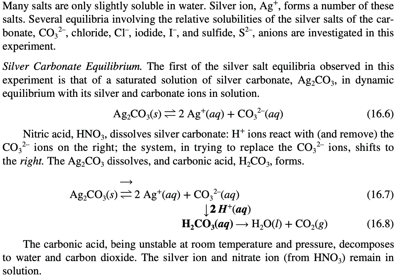 B. Multiple Equilibria with the Silver Ion | Chegg.com