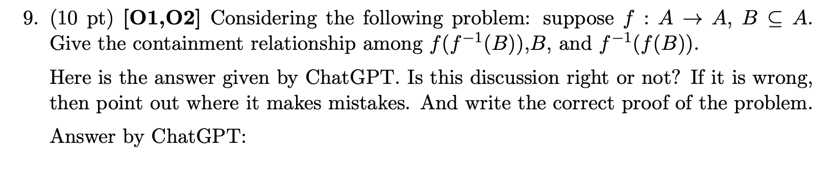Solved 9. (10 pt) [O1,O2] Considering the following problem: | Chegg.com