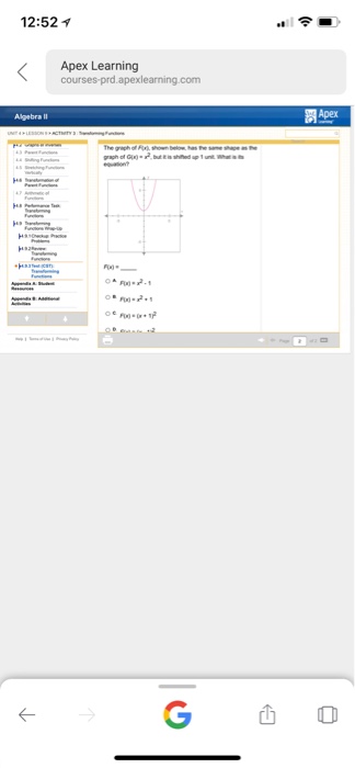 Solved 12:52? Apex Learning courses-prd.apexlearning.com | Chegg.com