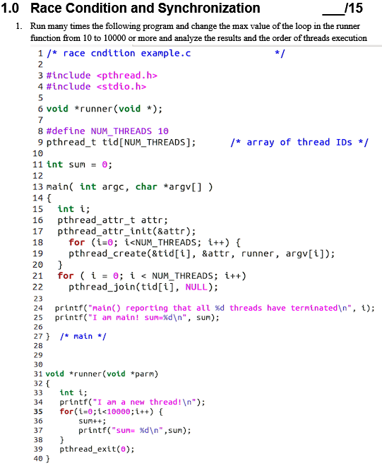 1. Run many times the following program and change | Chegg.com