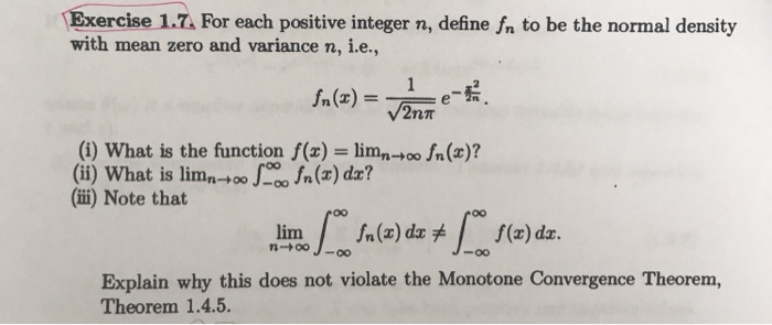 Solved Exercise 1.7A For each positive integer n, define fn | Chegg.com