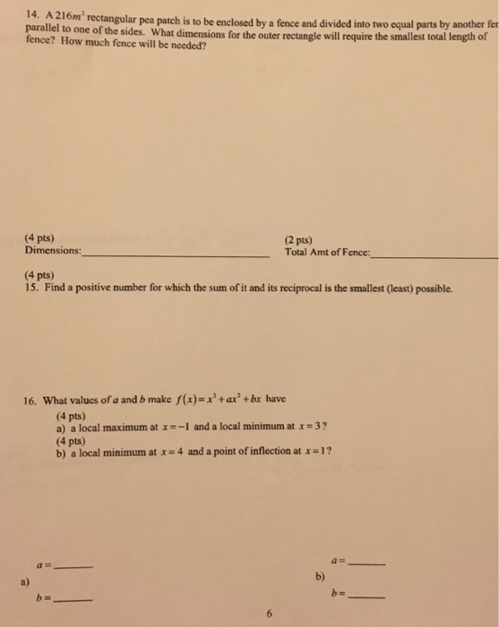 Solved A 216 m^2 rectangular pea patch is to be a fence and | Chegg.com