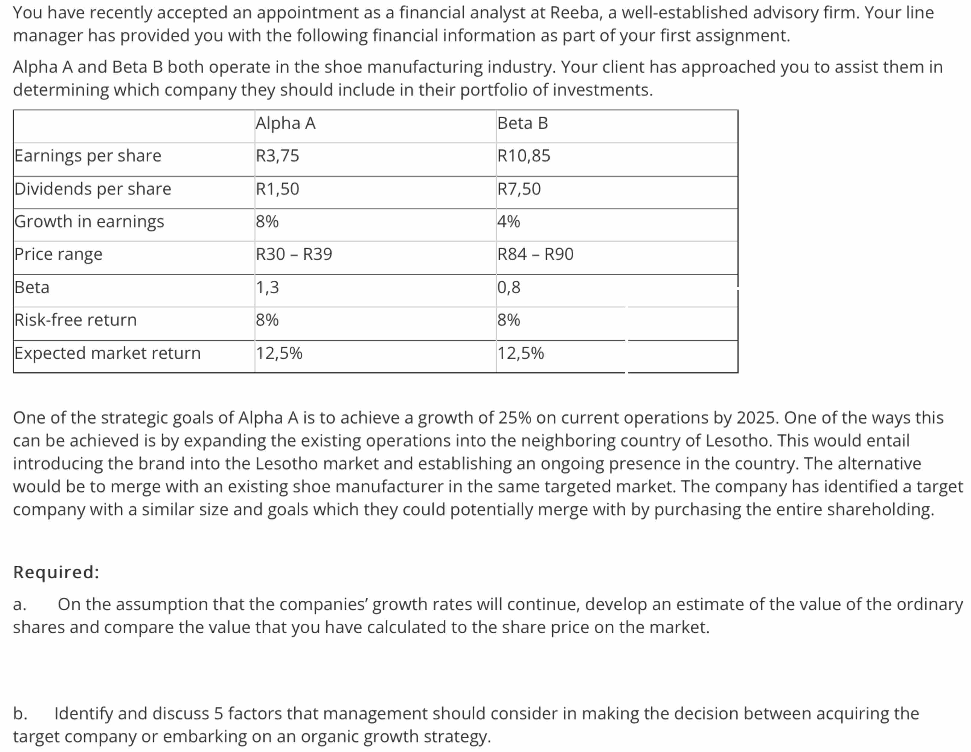 Solved Refer to image for full question. You have recently | Chegg.com