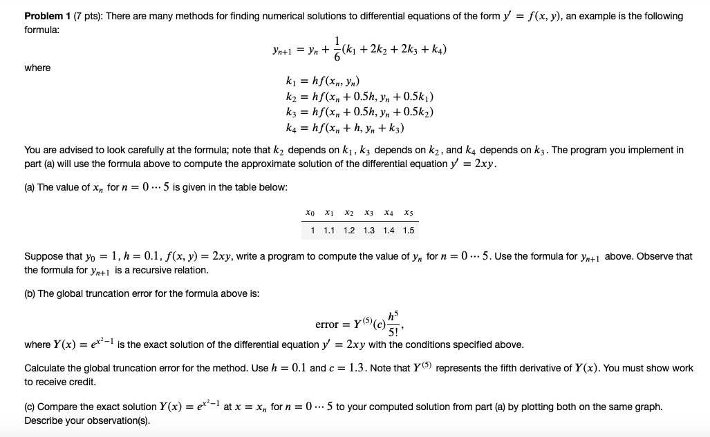 Solved Problem 1 (7 pts): There are many methods for finding | Chegg.com