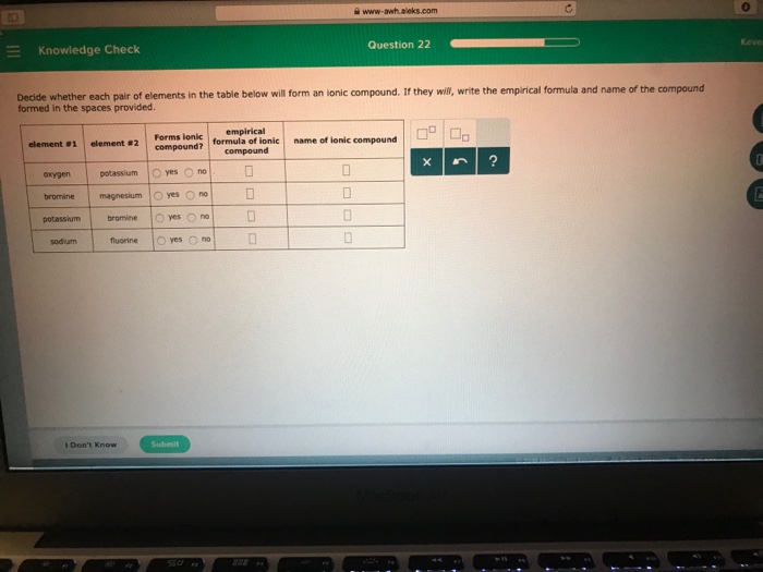 Solved Question 22 Knowledge Check Decide whether each pair | Chegg.com