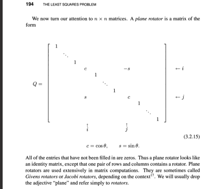 Solved Question 5: For the Givens-Rotator Q the determinant. | Chegg.com