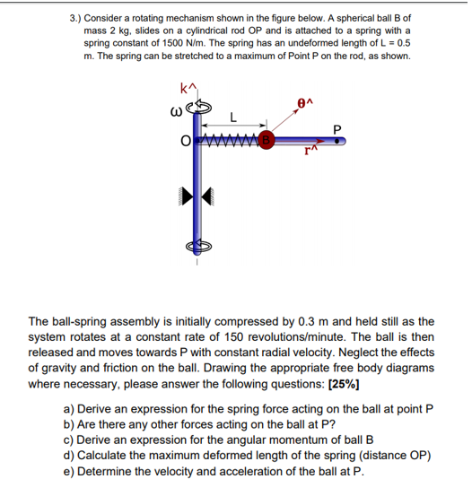 3.) Consider a rotating mechanism shown in the figure | Chegg.com