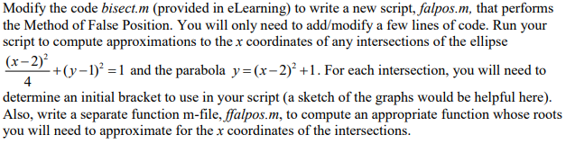 Solved Modify the code bisect.m (provided in eLearning) to | Chegg.com