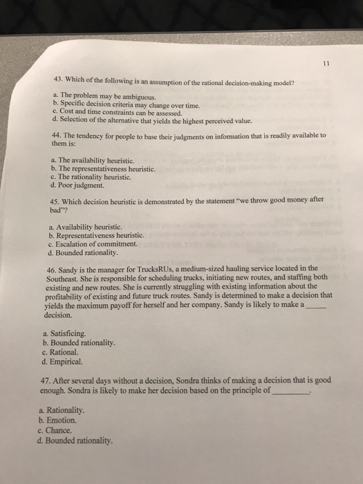 Solved 43. Which of the following is an assumption of the | Chegg.com