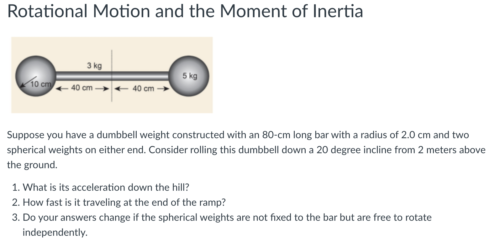 Solved Rotational Motion and the Moment of Inertia Suppose | Chegg.com