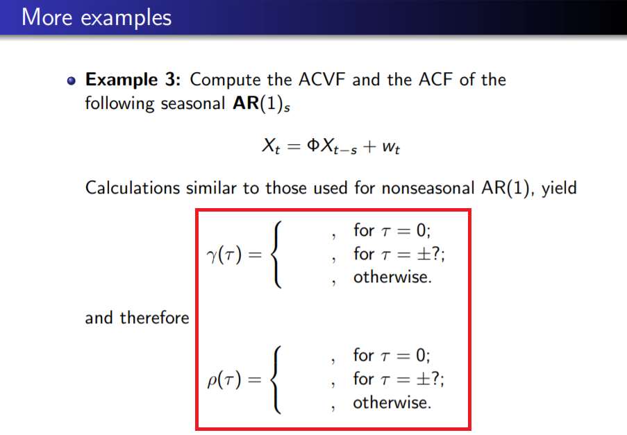 More examples Example 3: Compute the ACVF and the ACF | Chegg.com