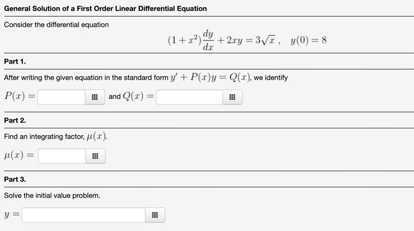 Solved General Solution of a First Order Linear Differential | Chegg.com