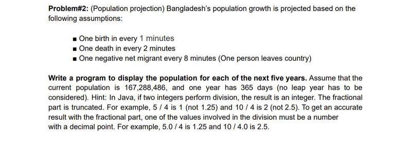Solved Problem#2: (Population projection) Bangladesh's | Chegg.com
