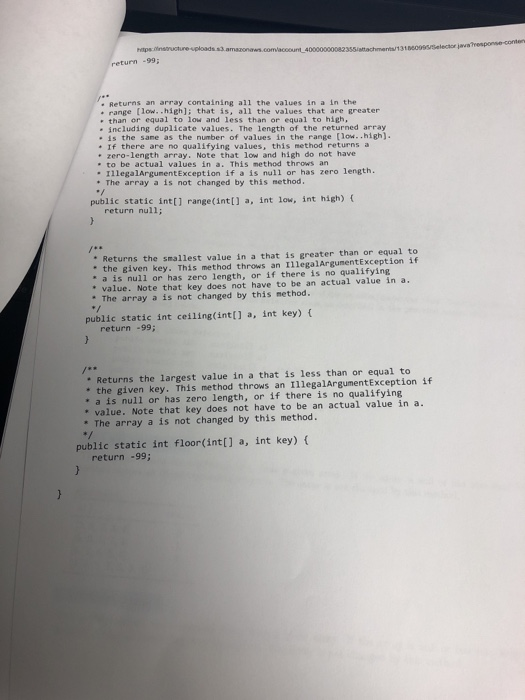 Solved Implement all the method bodies of the provided | Chegg.com