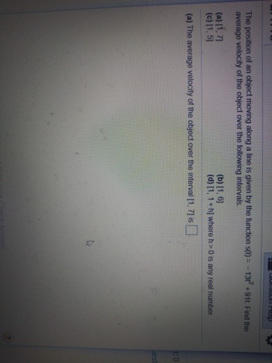 Solved The position of an object moving along a line is | Chegg.com