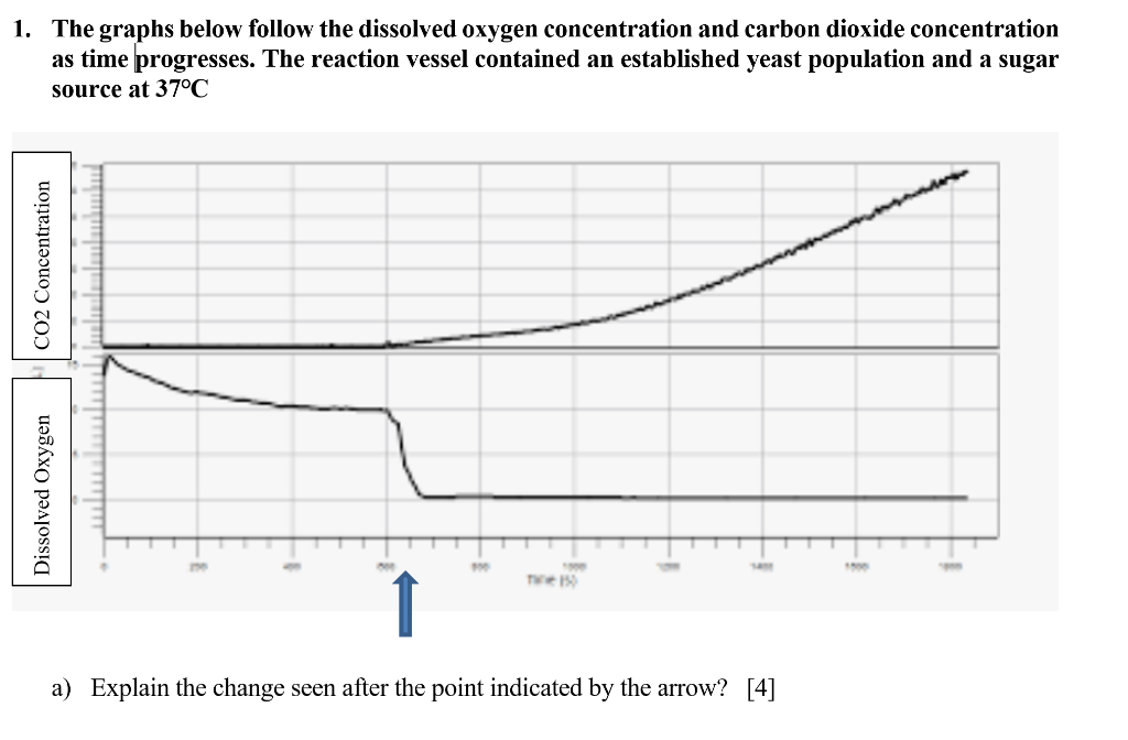 Solved 1. The graphs below follow the dissolved oxygen | Chegg.com