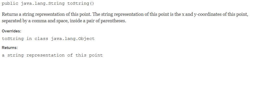 Solved public class Point2 extends java.lang.Object public | Chegg.com