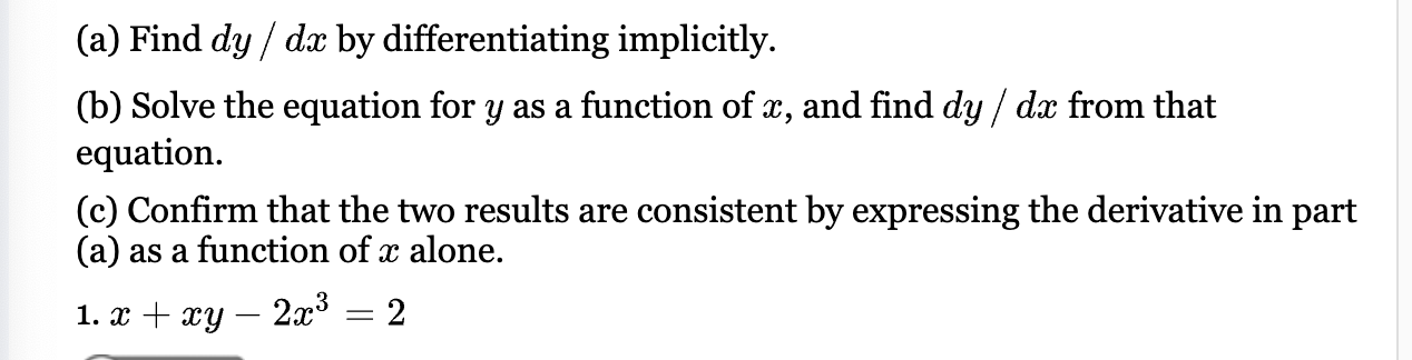 Solved (a) Find dy/dx by differentiating implicitly. (b) | Chegg.com