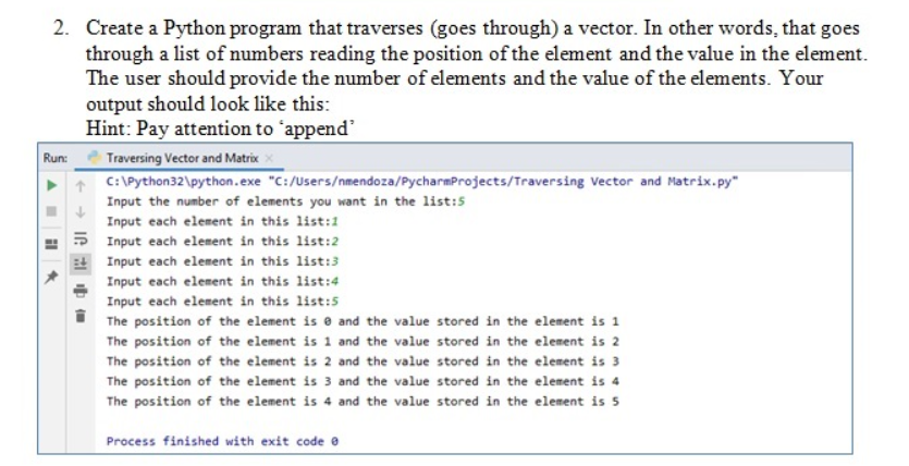 Solved 2. Create a Python program that traverses (goes | Chegg.com