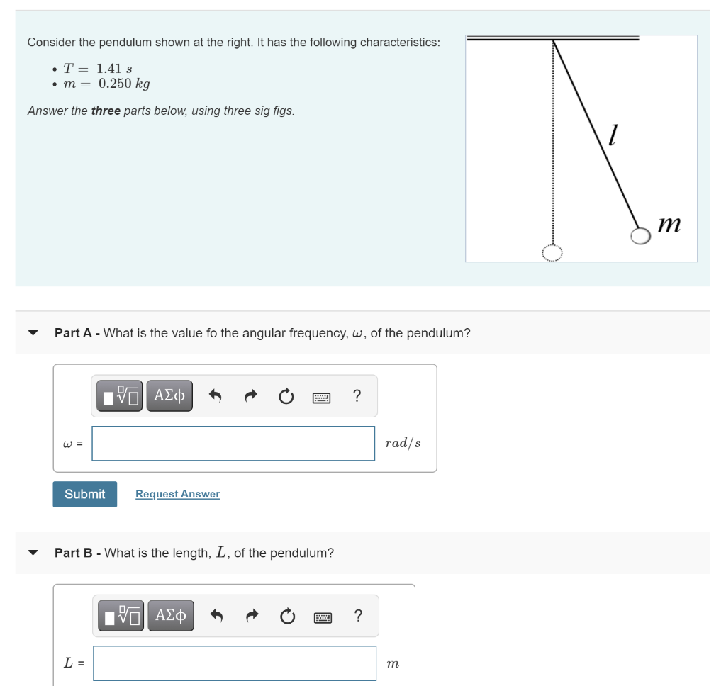 Solved Consider the pendulum shown at the right. It has the | Chegg.com