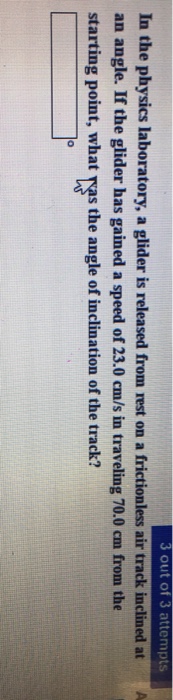 Solved In the physics laboratory, a glider is released from | Chegg.com