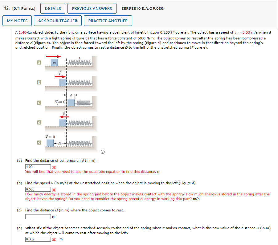 Solved A 1.40−kg object slides to the right on a surface | Chegg.com