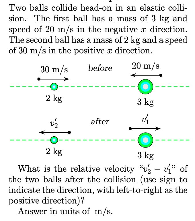 Solved Two balls collide head-on in an elastic colli- sion. | Chegg.com