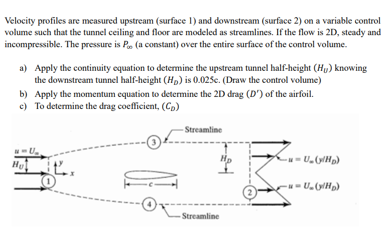 Velocity profiles are measured upstream (surface 1) | Chegg.com