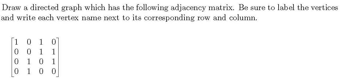 Solved Draw a directed graph which has the following | Chegg.com