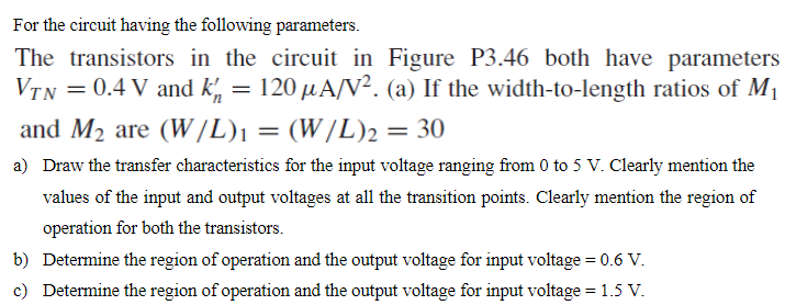 Solved For the circuit having the following parameters. The | Chegg.com