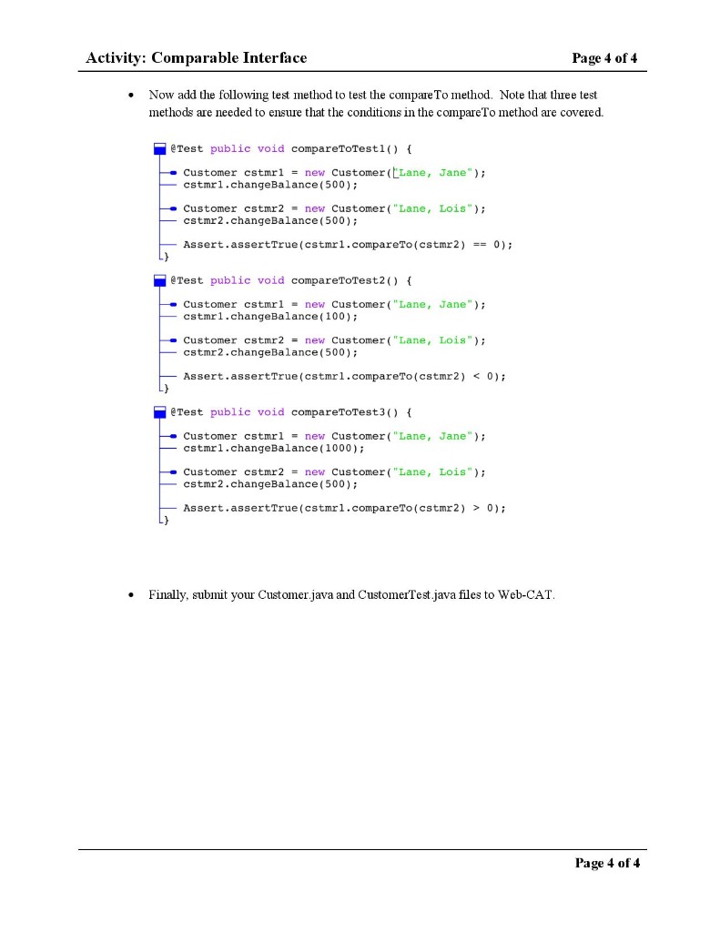 Solved Activity: Comparable Interface Page 1 of 4 Goals By | Chegg.com