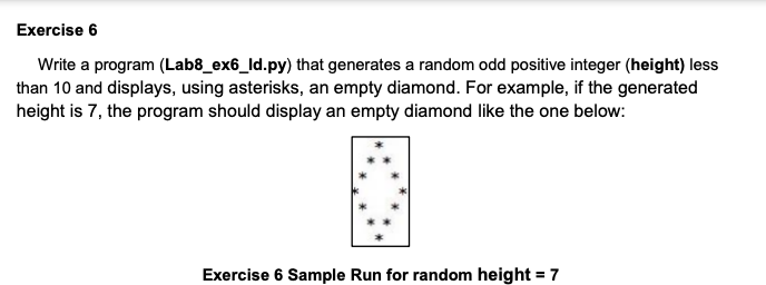 Solved Exercise 6 Write a program (Lab8_ex6_id.py) that | Chegg.com