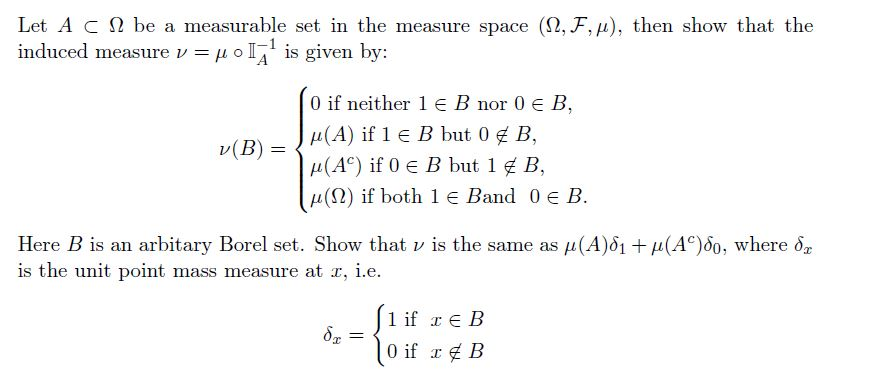 Solved Let A CN be a measurable set in the measure space | Chegg.com
