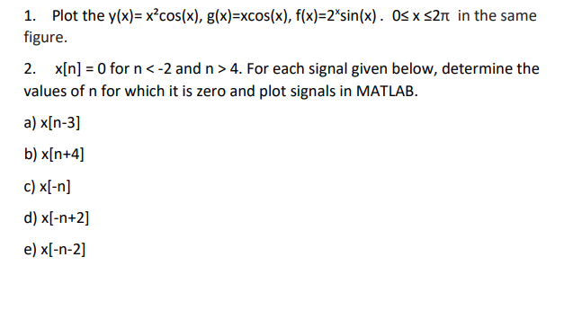 Solved 1. Plot the | Chegg.com