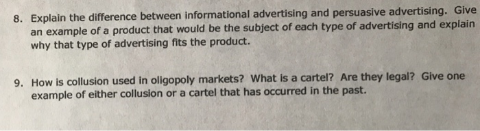 Solved 8. Explain the difference between informational | Chegg.com