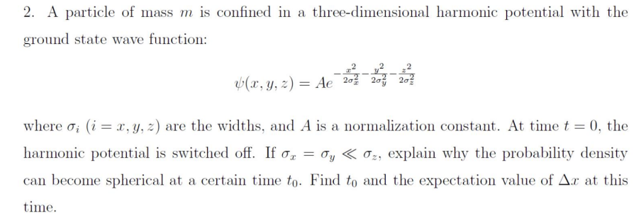Solved 2. A particle of mass m is confined in a | Chegg.com