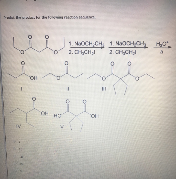 Solved Predict the product for the following reaction | Chegg.com