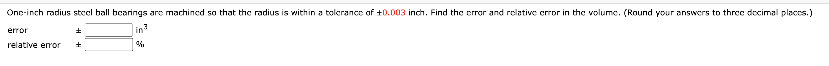 Solved error relative error ±± in 3% | Chegg.com