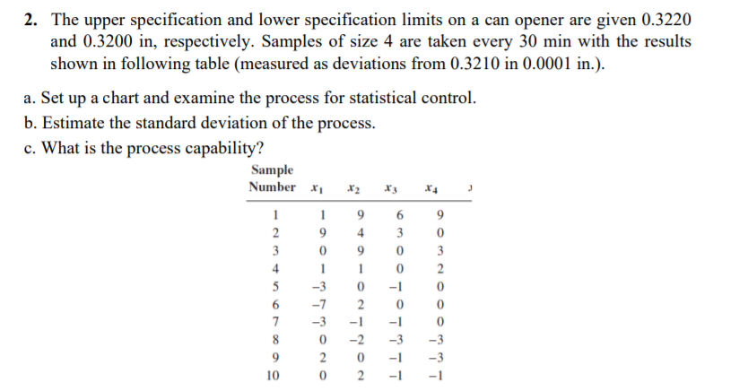 Solved The upper specification and lower specification | Chegg.com