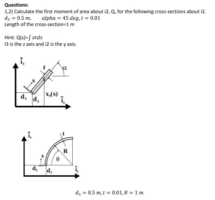 Solved Questions: 1,2) Calculate the first moment of area | Chegg.com